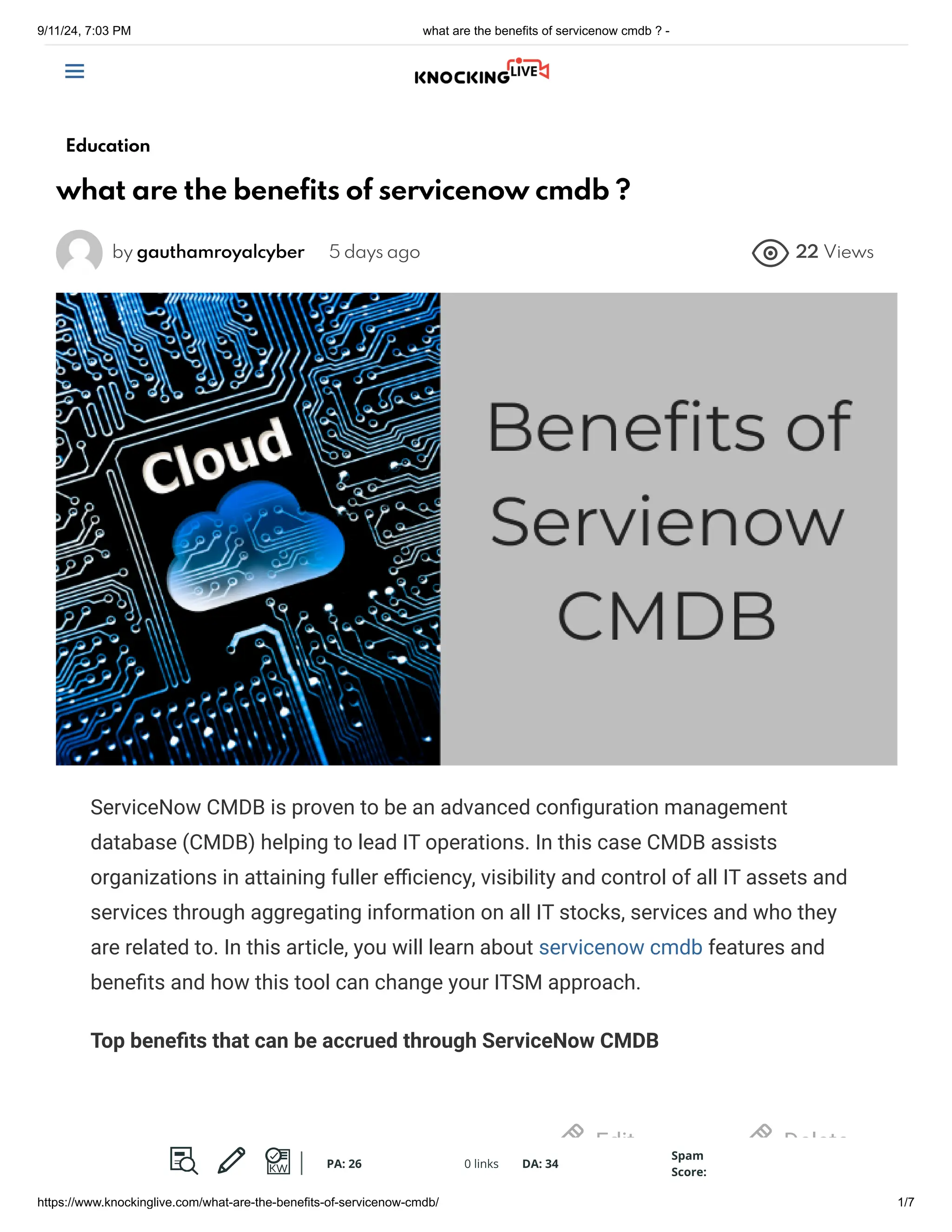 what are the benefits of servicenow cmdb.pdf | Databases | Computer Software and Applications