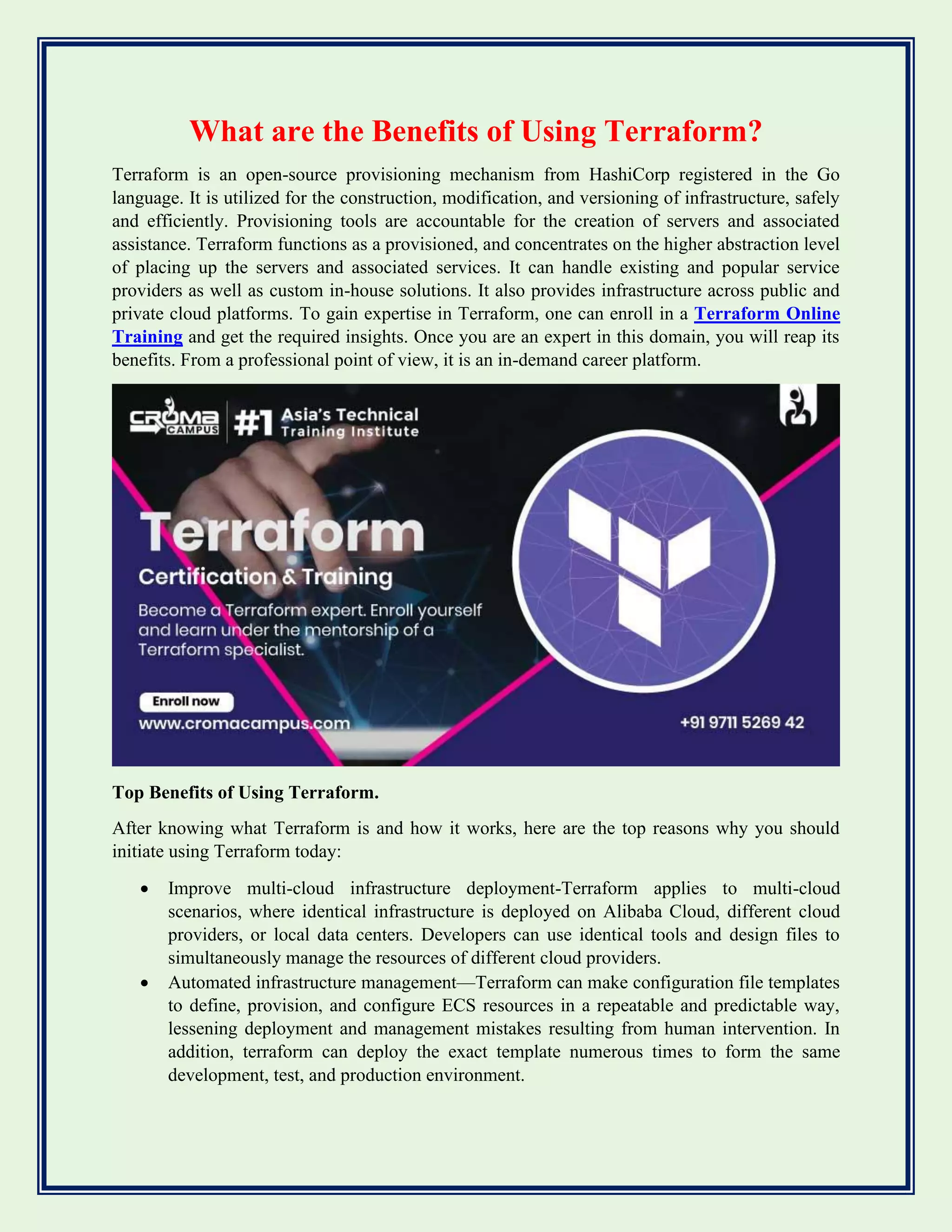 What are the Benefits of Using Terraform? | PDF