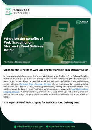 Benefits of Web Scraping for Starbucks Food Delivery Data | PDF