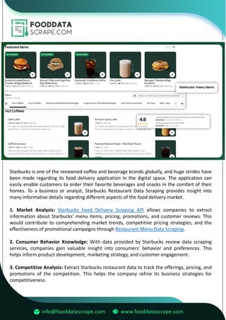 Benefits of Web Scraping for Starbucks Food Delivery Data | PDF