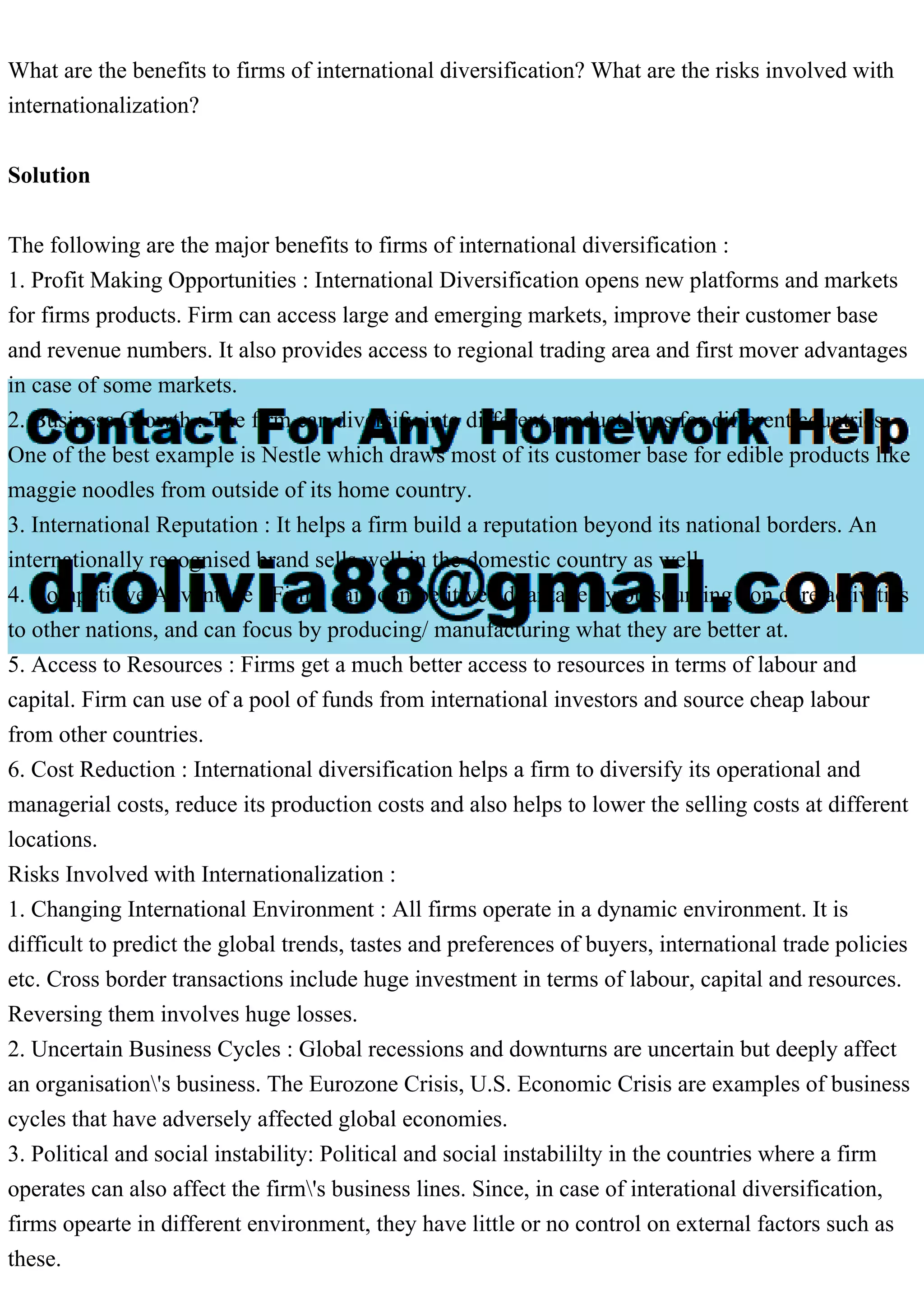 What are the benefits to firms of international diversification Wha.pdf