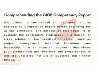 What are the Best Practices for Writing a CIOB Competence Report | PPT ...