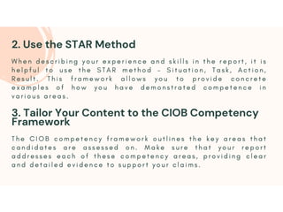 What are the Best Practices for Writing a CIOB Competence Report | PPT