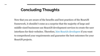 What are the business benefits of ReactJS for web and mobile ...