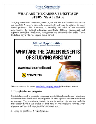WHAT ARE THE CAREER BENEFITS OF STUDYING ABROAD? | PDF