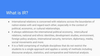 What are the career benefits of studying international relations | PPTX