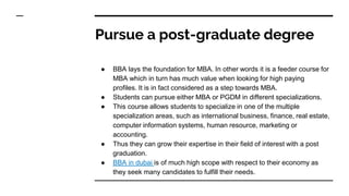 What are the career prospects after bba | PPTX