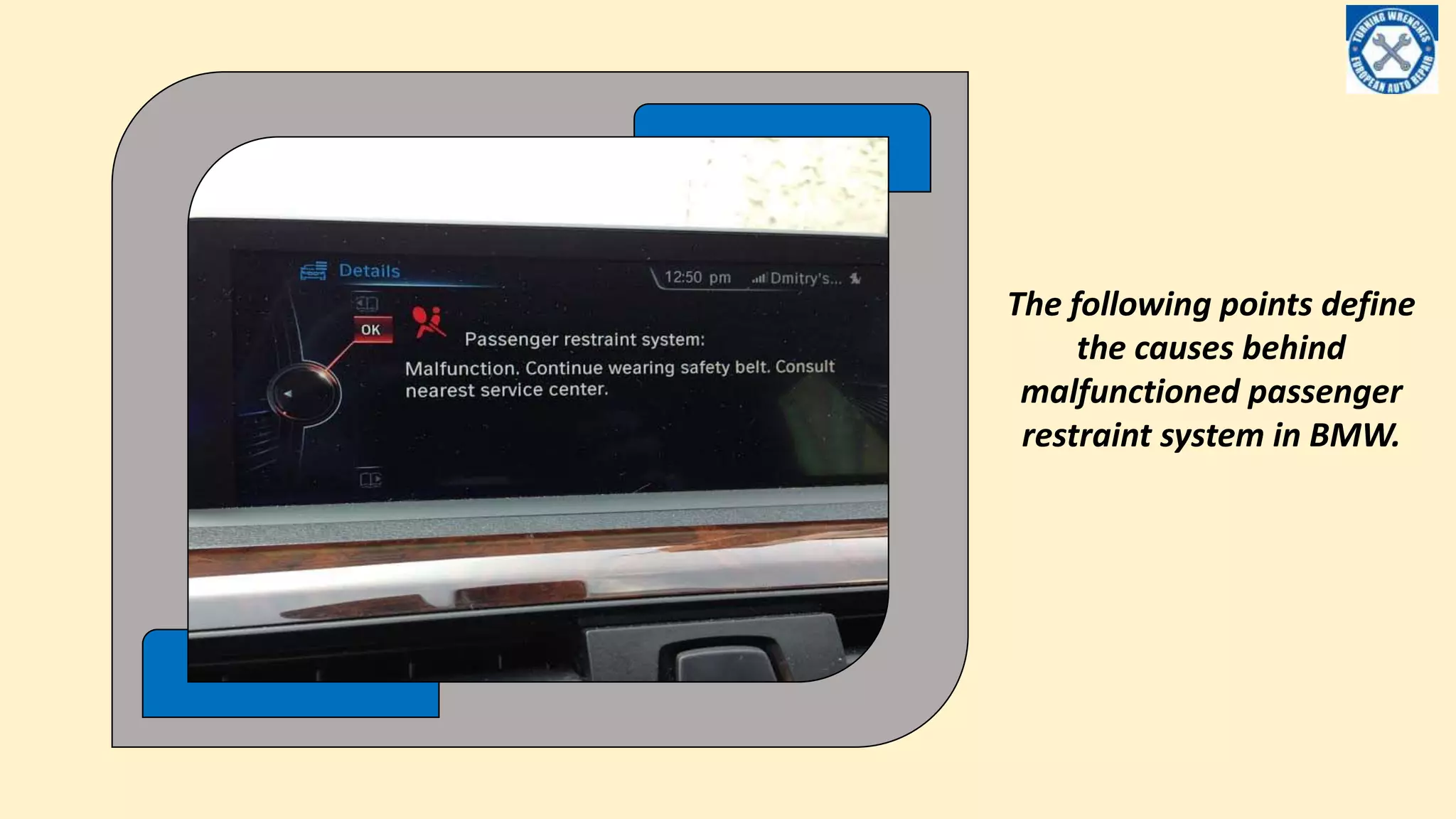 What are the Causes Behind Your BMW Passenger-Restraint System ...