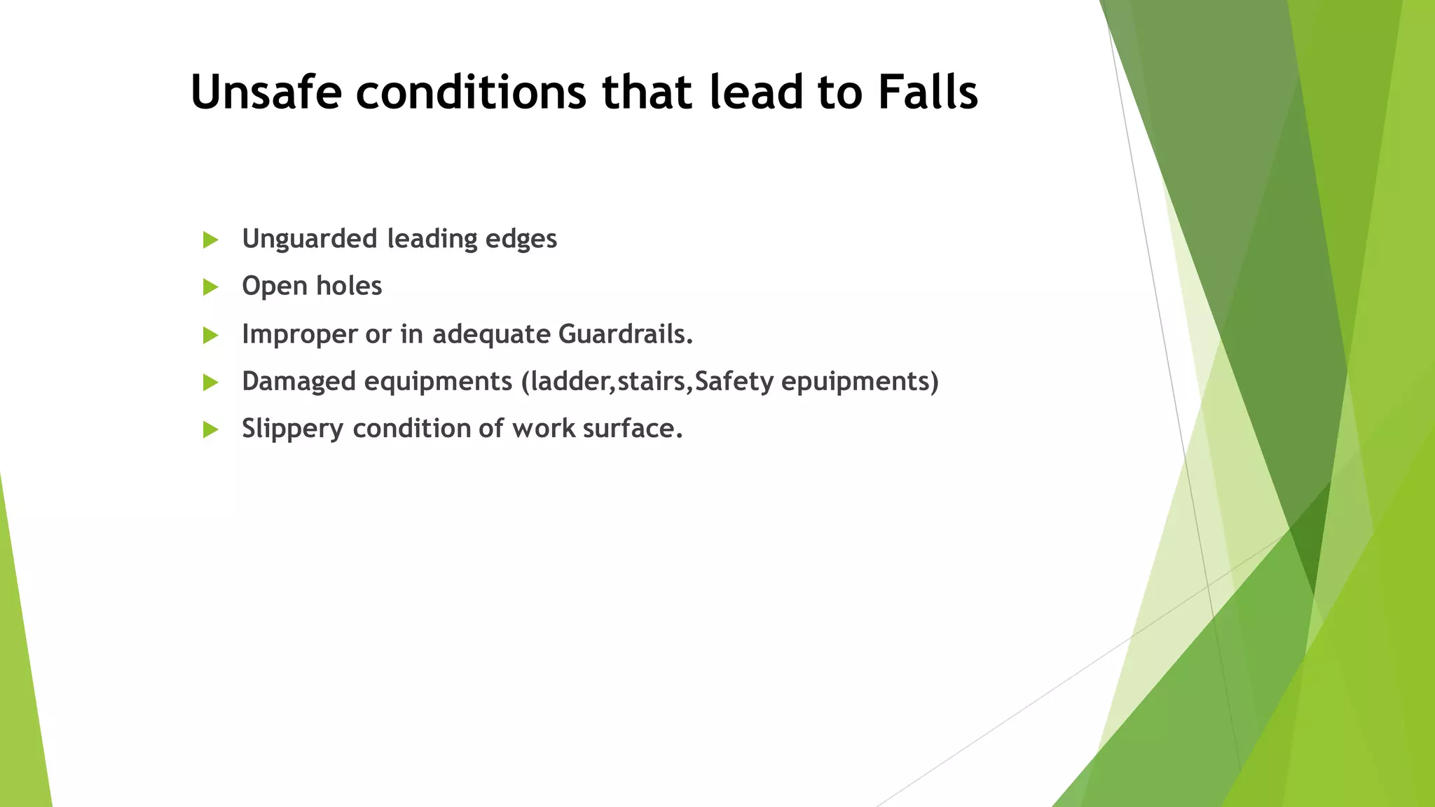 What are the causes falling from heights. | PDF