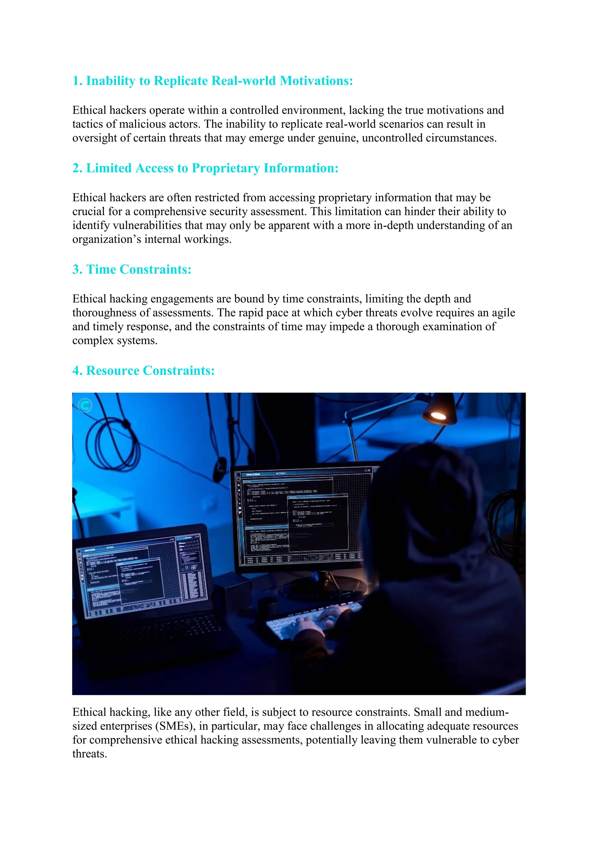 What are the Challenges and limitations of ethical hacking? | PDF