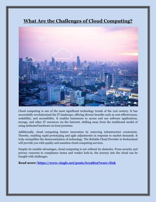 What Are the Challenges of Cloud Computing? | PDF