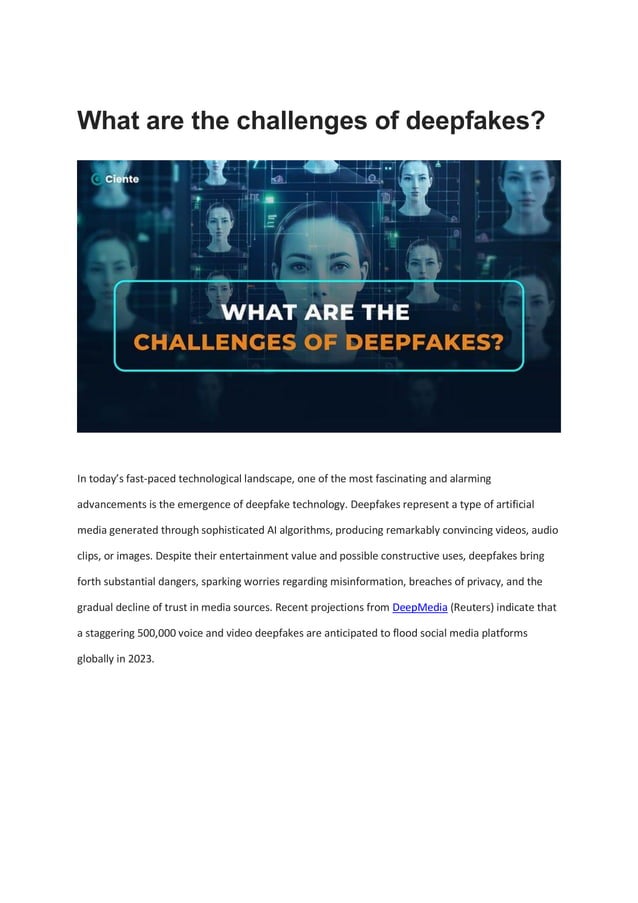 What are the challenges of deepfakes.pdf | Technology & Computing