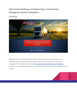 What Are the Challenges of Implementing a Transportation Management ...