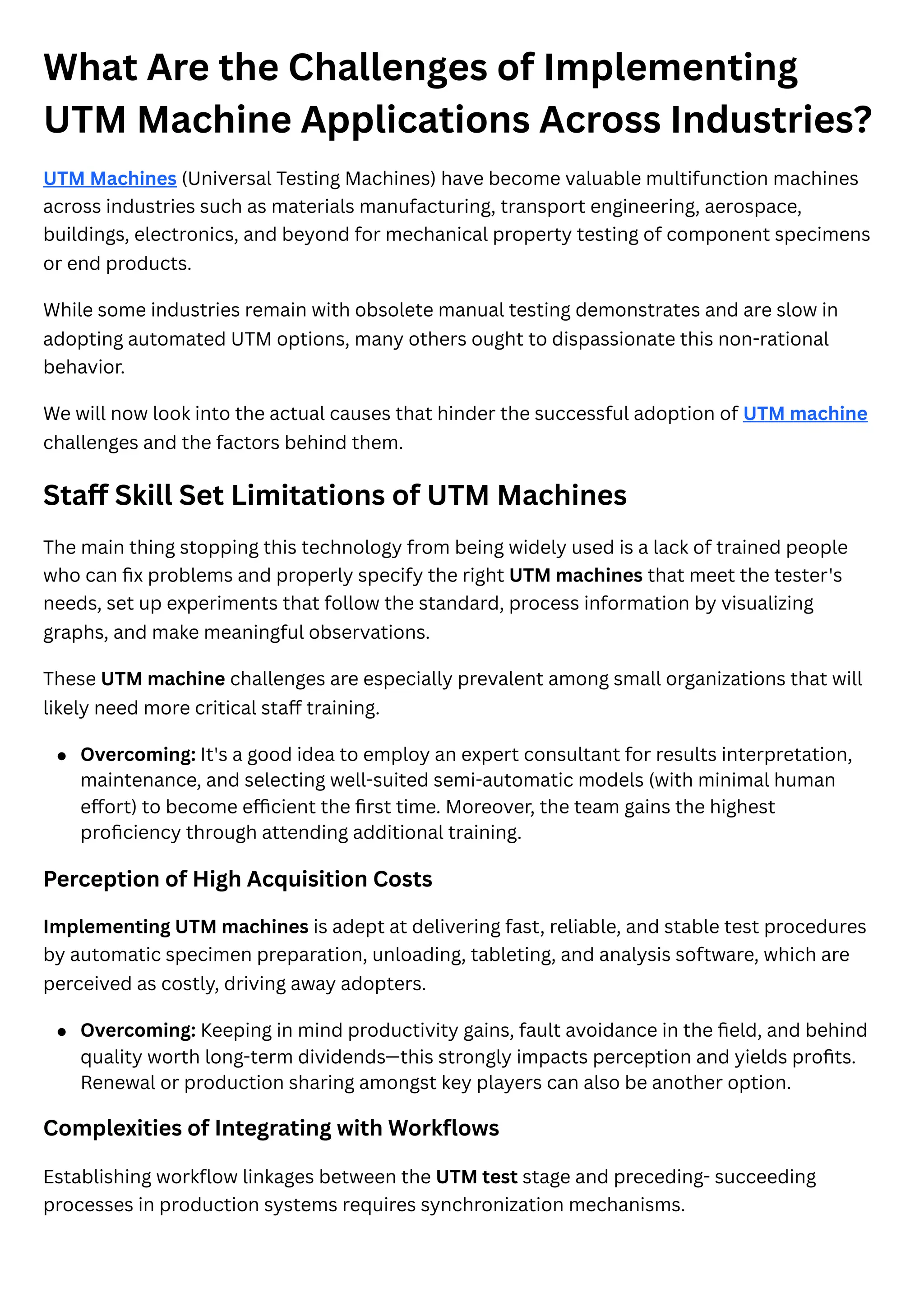 What Are the Challenges of Implementing UTM Machine Applications Across ...