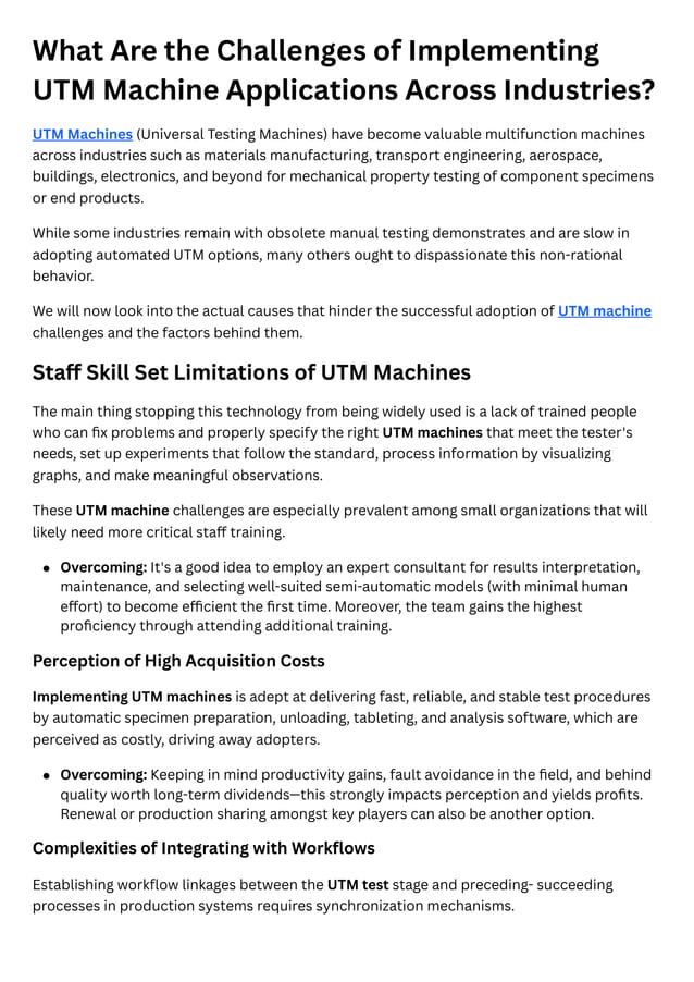 What Are the Challenges of Implementing UTM Machine Applications Across ...