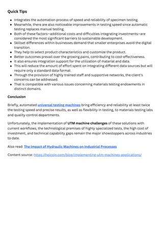 What Are the Challenges of Implementing UTM Machine Applications Across ...