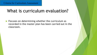 What are the characteristic of a good curriculum | PPTX