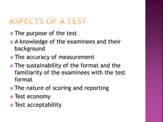 What are the characteristics of a good test | PPT