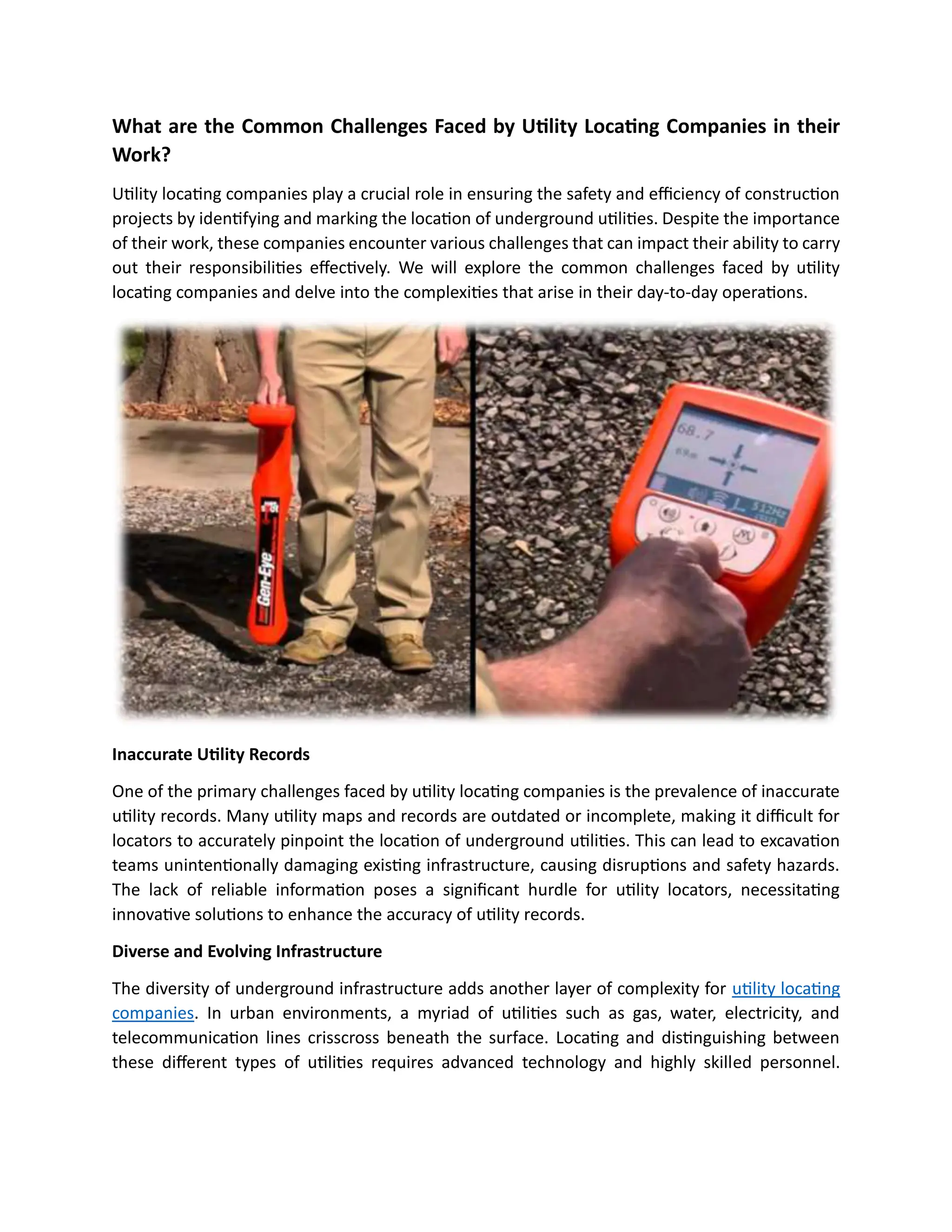 What are the common challenges faced by utility locating companies in ...