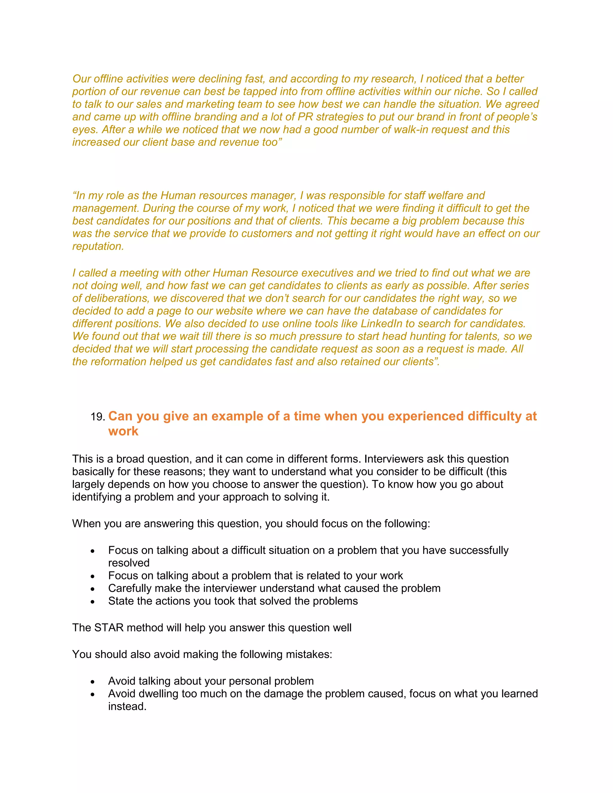 100 Job Interview Questions and Best Answers | PDF | Resume Writing and ...