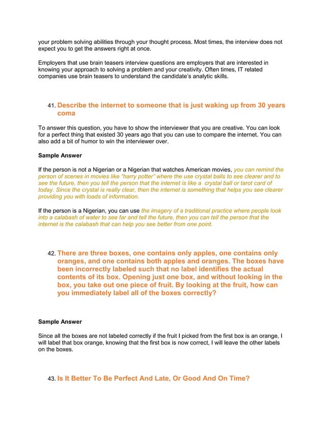 100 Job Interview Questions and Best Answers | PDF