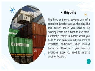 What are the common uses of 20ft shipping containers | PPT