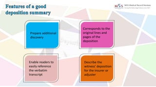 What are the Components of a Good Deposition Summary? | PPT
