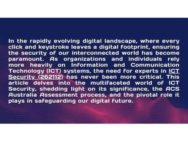 What Are The Criteria for ICT Security 262112 In Australia | PPTX