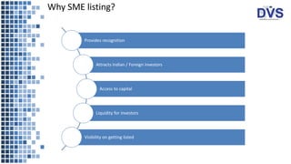 What are the criteria for SME listing? | PPTX