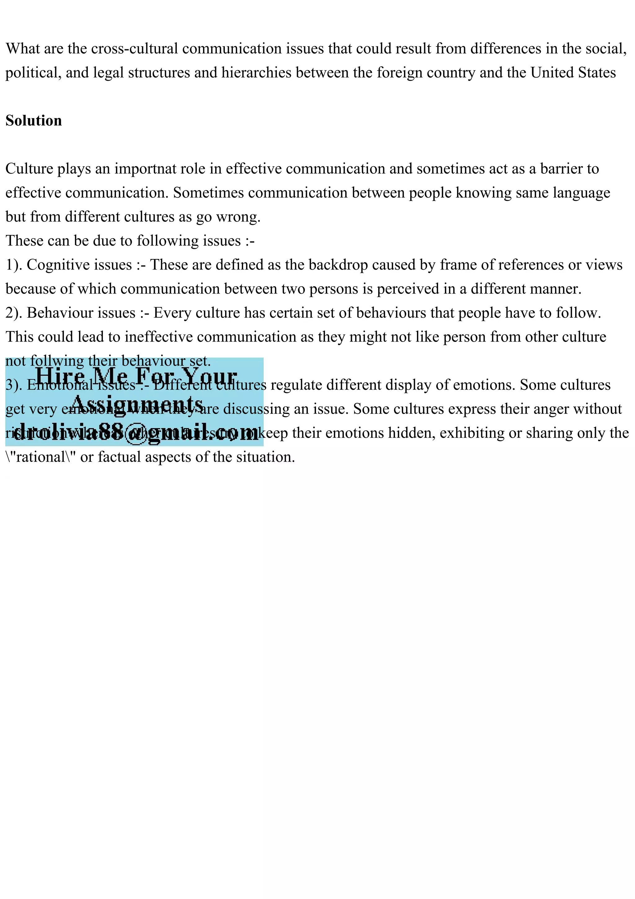 What are the cross-cultural communication issues that could result f.pdf