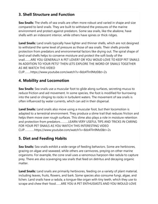 WHAT ARE THE DIFFERENCES BETWEEN A SEA SNAIL AND A LAND SNAIL..docx