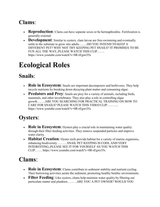 WHAT ARE THE DIFFERENCES BETWEEN A SNAIL, AN OYSTER AND A CLAM..docx