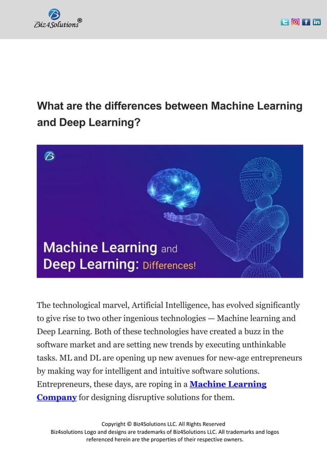 What are the differences between machine learning and deep learning ...