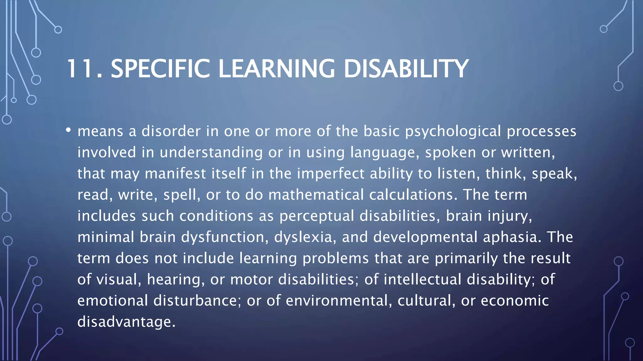 What are the different categories of disability | PPT