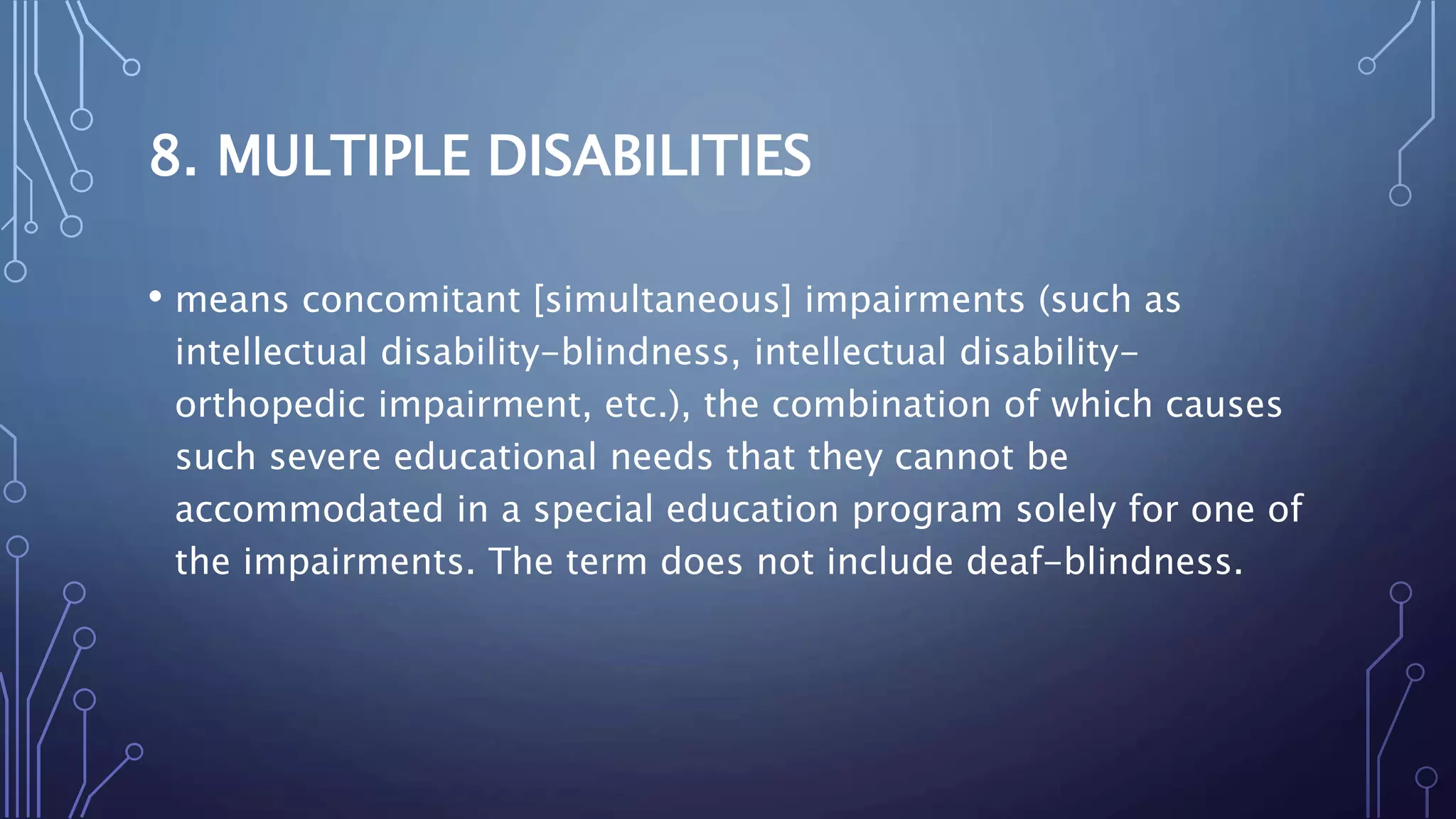 What are the different categories of disability | PPT