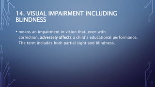 What are the different categories of disability | PPT