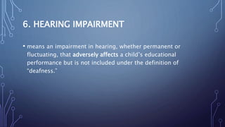 What are the different categories of disability | PPT