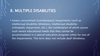 What are the different categories of disability | PPT
