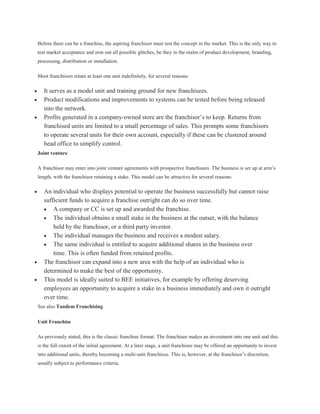 What Are The Different Franchise Types | DOCX