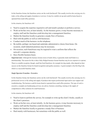 What Are The Different Franchise Types | PDF