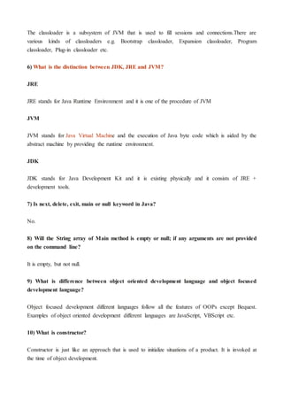 What are the different java interview questions you need to know? | DOCX | Programming Languages ...