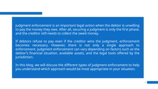 What are the Different Methods of Judgment Enforcement | PPT