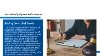 What are the Different Methods of Judgment Enforcement | PPTX