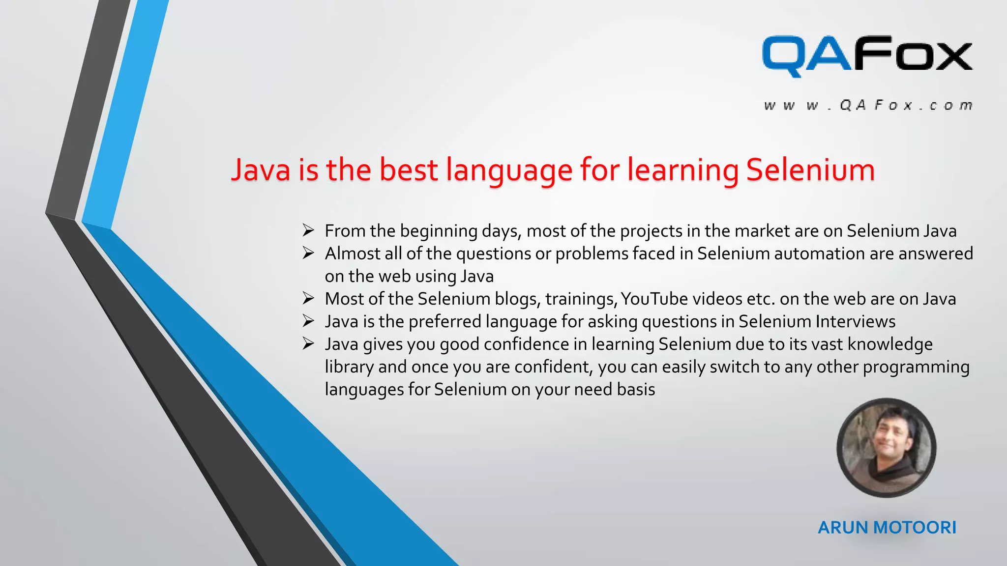 What are the different programming languages that are supported by selenium | PPT