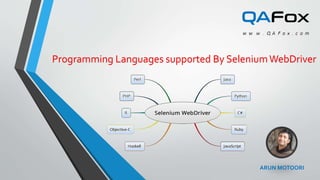 What are the different programming languages that are supported by selenium | PPT