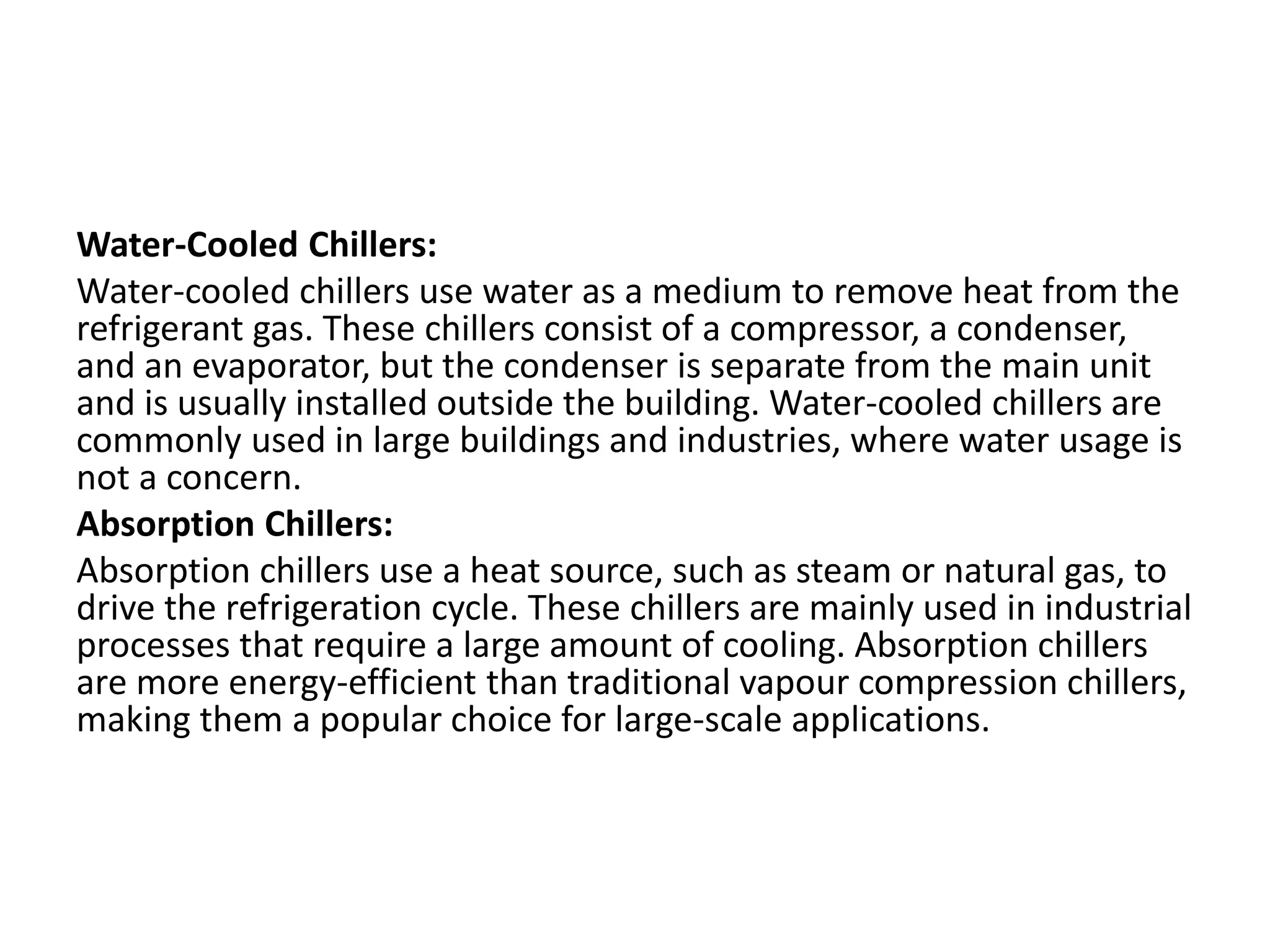 What are the different types of chillers | PPTX