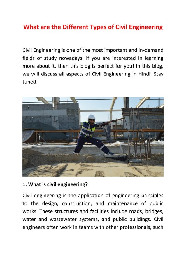 What are the Different Types of Civil Engineering | PDF