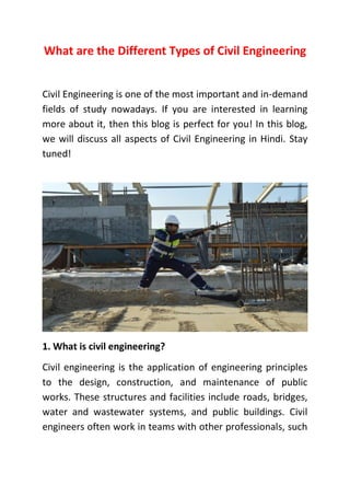 What are the Different Types of Civil Engineering