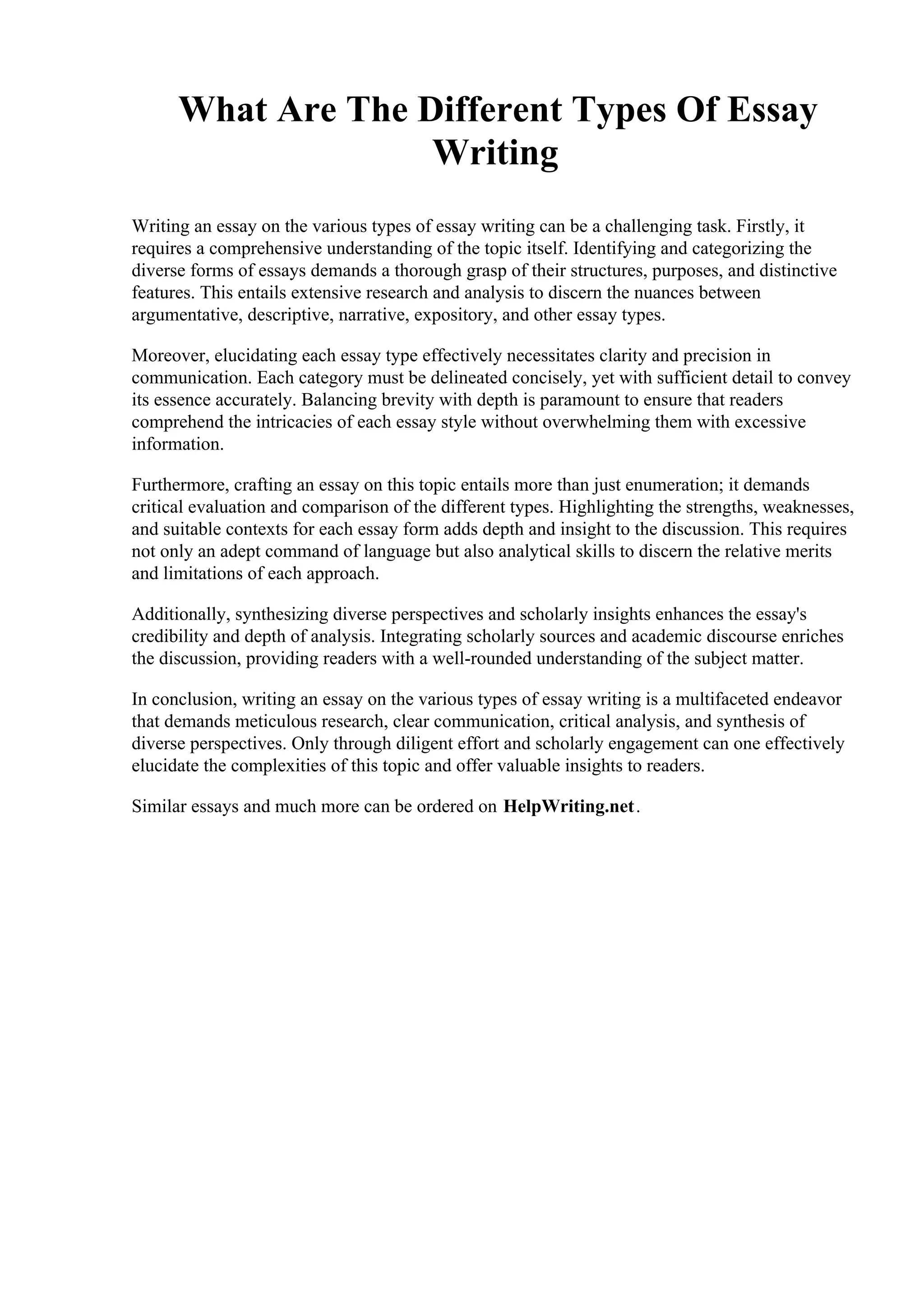 What Are The Different Types Of Essay Writing.pdf | Education
