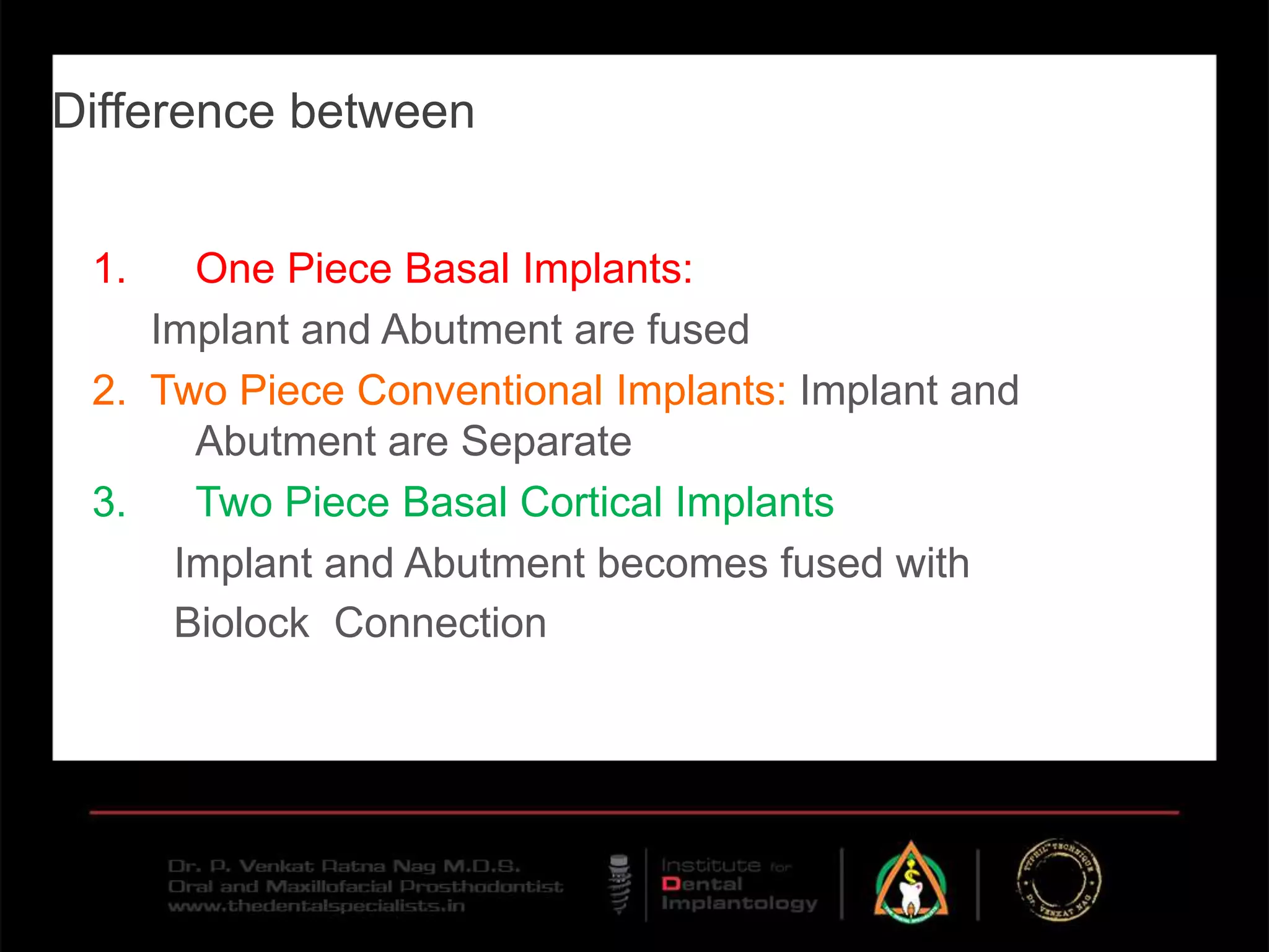 What are the different types of implants? | PPT